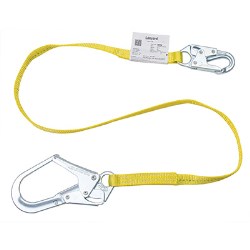 Miller positioning and restraint web lanyard with one locking snap hook ...