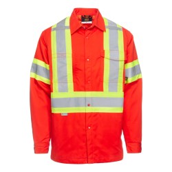 Quilted Orange Work Shirt with 4" Reflective Tape VHKH80L | Proudly ...